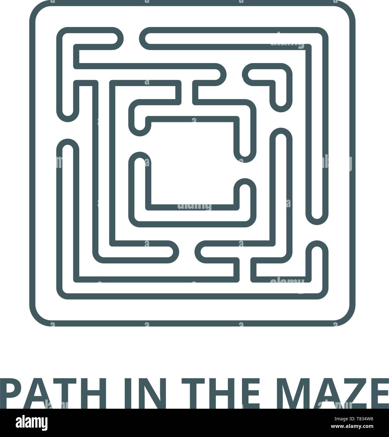 Path in the maze vector line icon, linear concept, outline sign, symbol ...