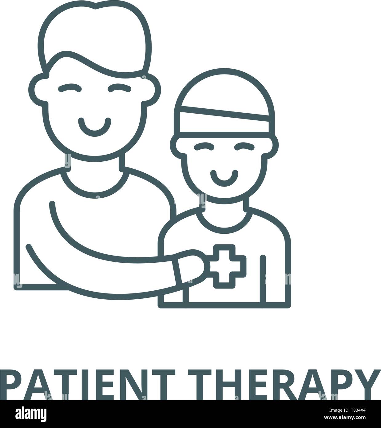 Patient therapy vector line icon, linear concept, outline sign, symbol ...