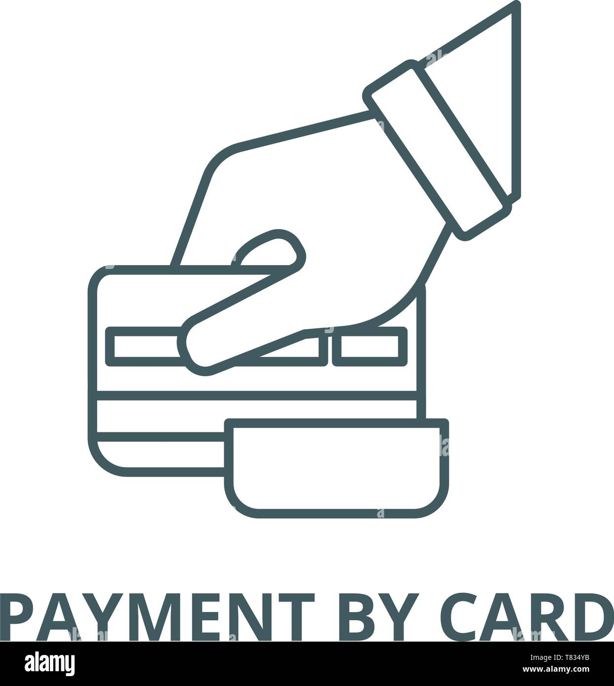 Payment by card sign vector line icon, linear concept, outline sign ...