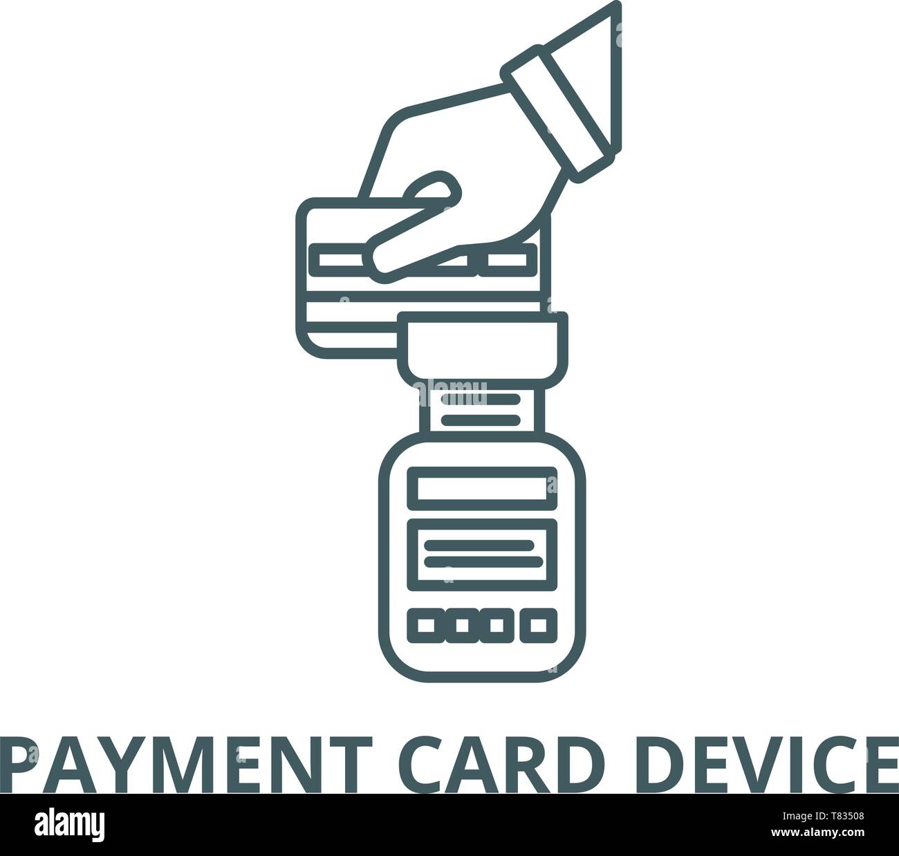 Payment card device vector line icon, linear concept, outline sign ...