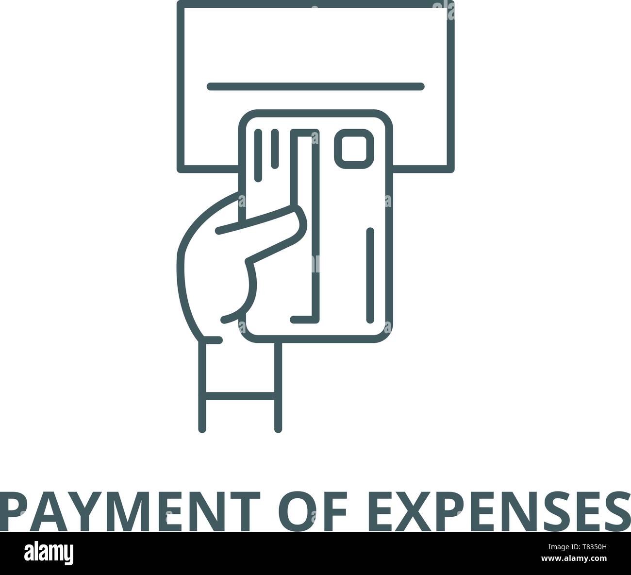 Payment of expenses vector line icon, linear concept, outline sign ...