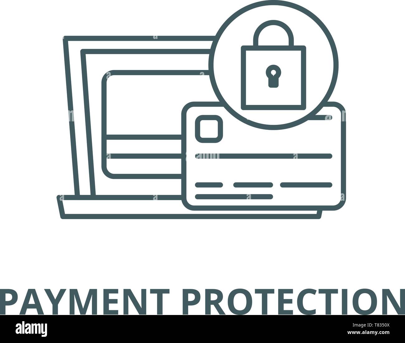 Payment protection vector line icon, linear concept, outline sign ...