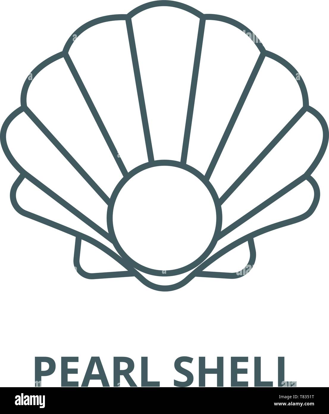 Pearl shell vector line icon, linear concept, outline sign, symbol ...