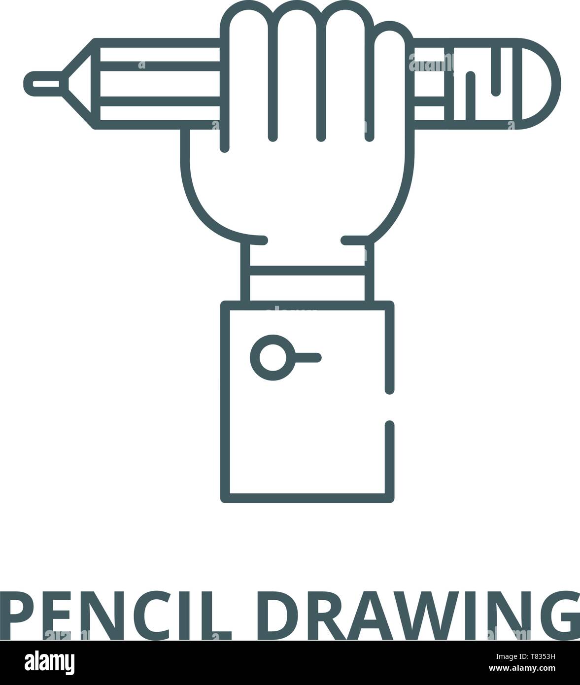Pencil drawing vector line icon, linear concept, outline sign, symbol ...