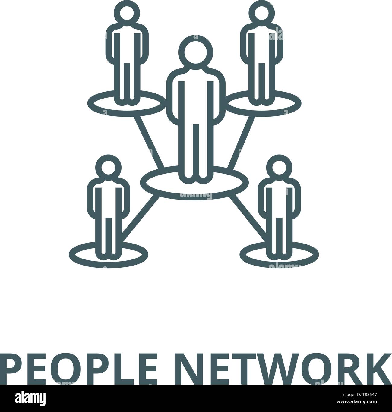 People network vector line icon, linear concept, outline sign, symbol ...