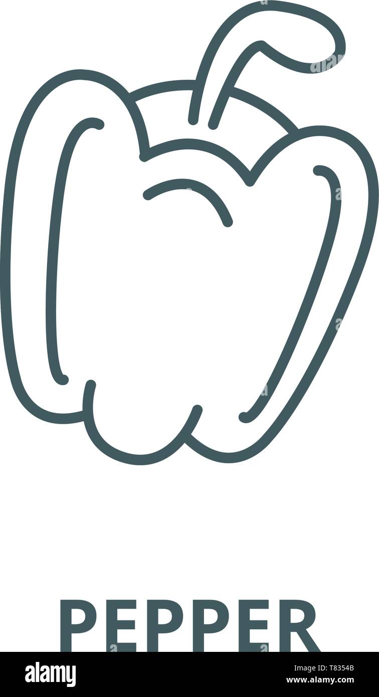 Pepper vector line icon, linear concept, outline sign, symbol Stock ...