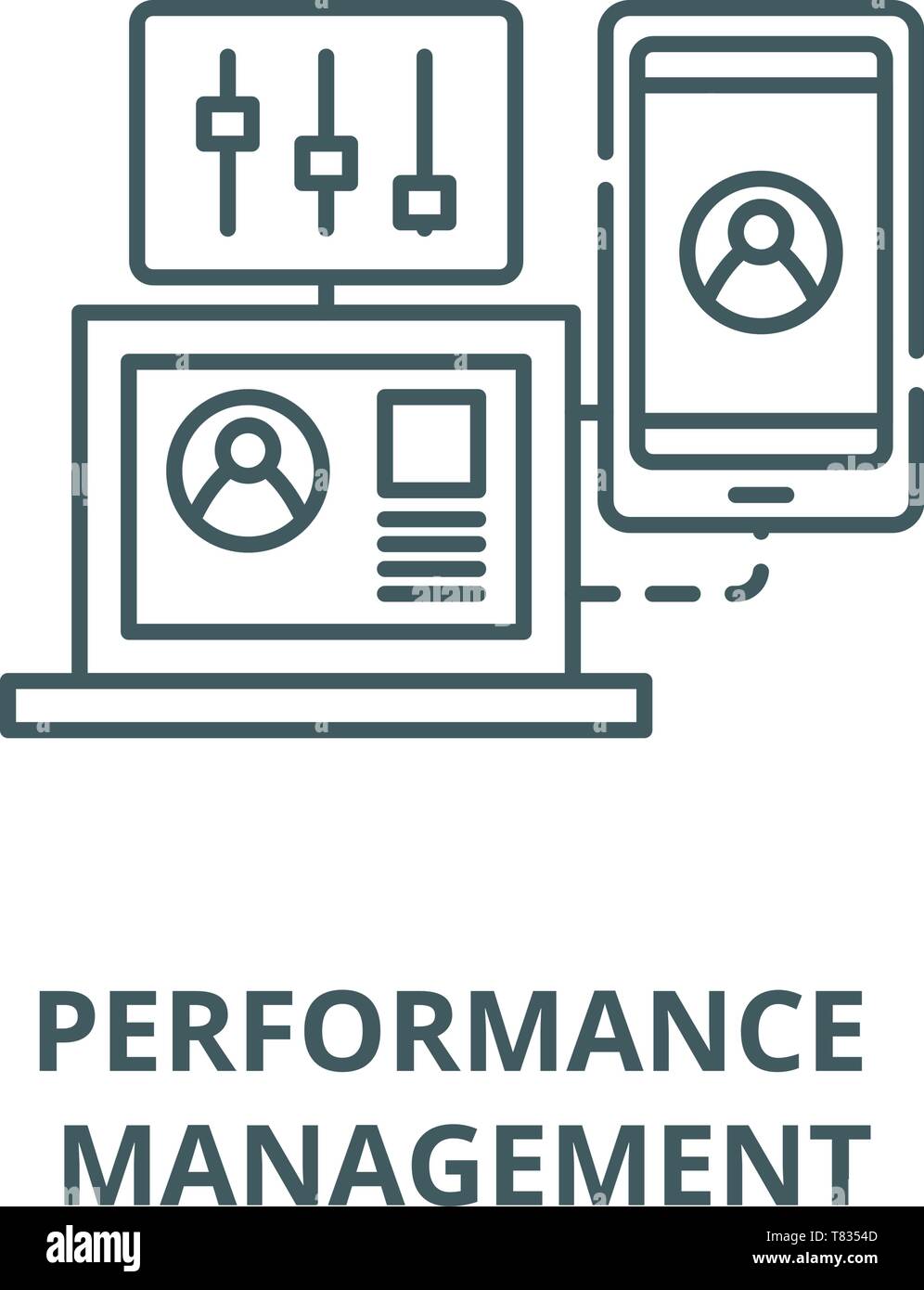 Performance management vector line icon, linear concept, outline sign, symbol Stock Vector Image ...