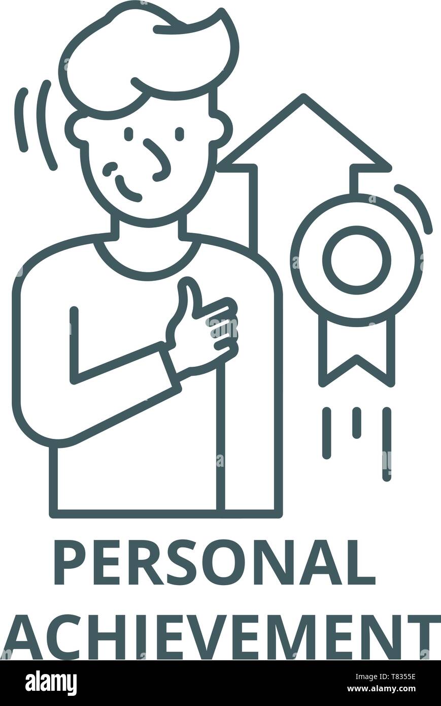 Personal achievement vector line icon, linear concept, outline sign ...