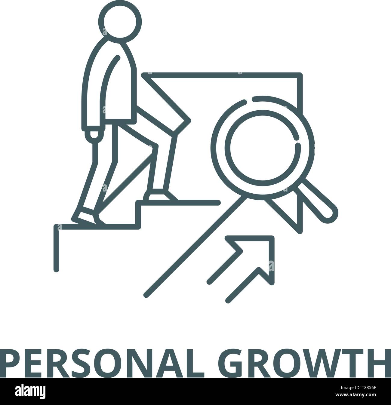 Personal growth vector line icon, linear concept, outline sign, symbol ...