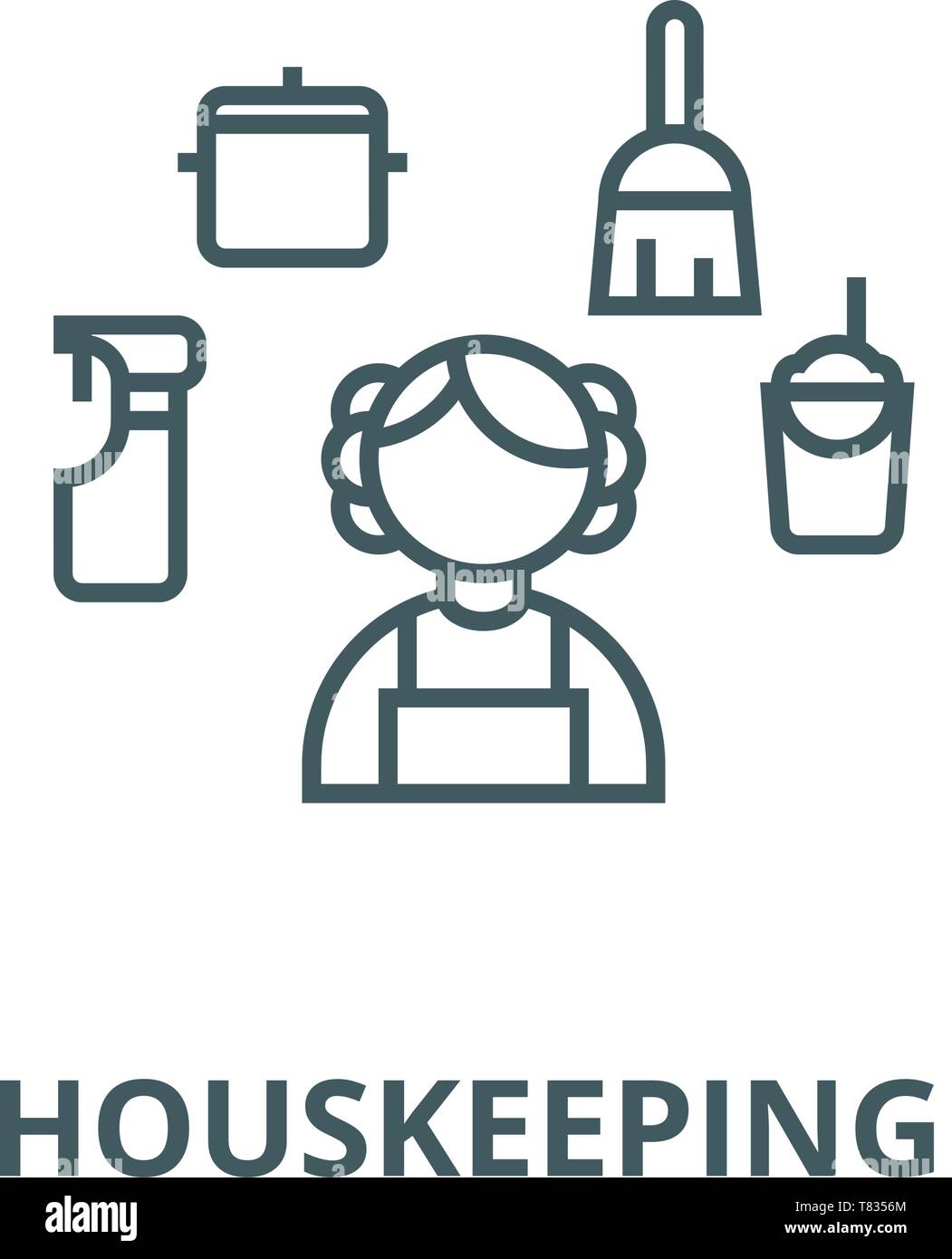 Personal maid,houskeeping vector line icon, linear concept, outline ...