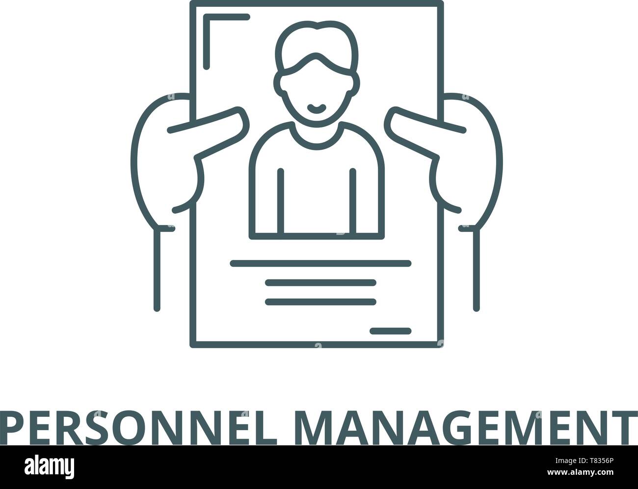 Personnel management vector line icon, linear concept, outline sign ...