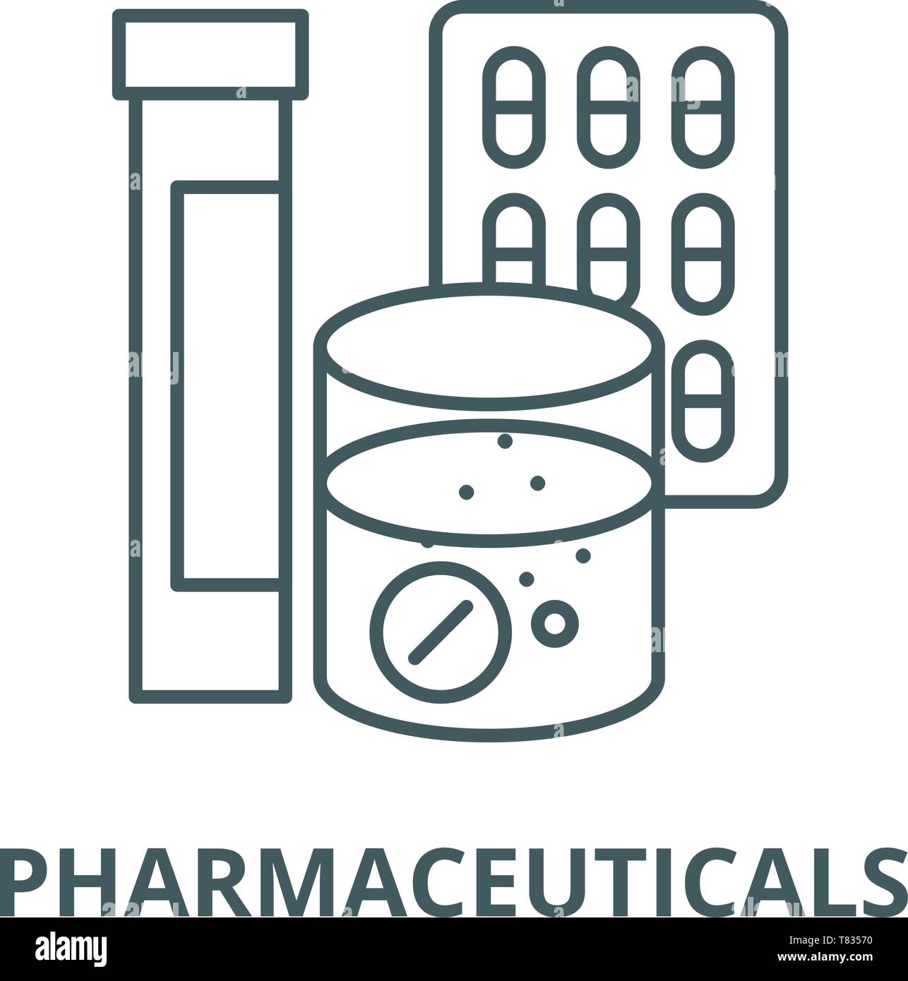 Pharmaceuticals vector line icon, linear concept, outline sign, symbol ...