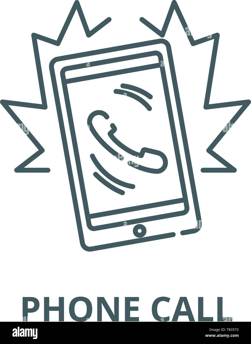 Phone call vector line icon, linear concept, outline sign, symbol Stock ...