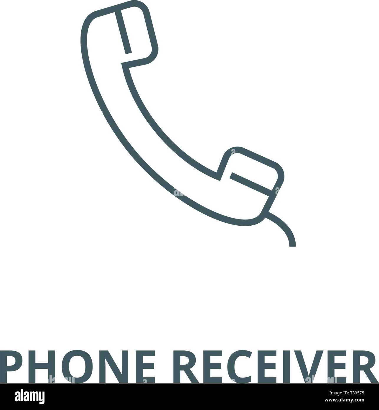 Phone receiver vector line icon, linear concept, outline sign, symbol ...
