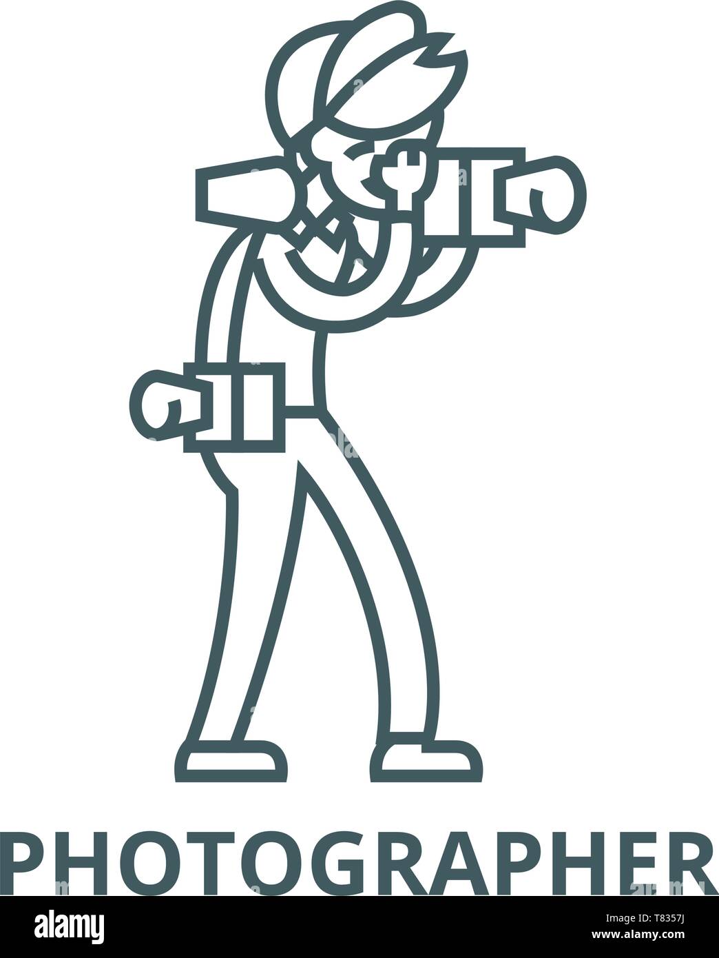Photographer vector line icon, linear concept, outline sign, symbol ...