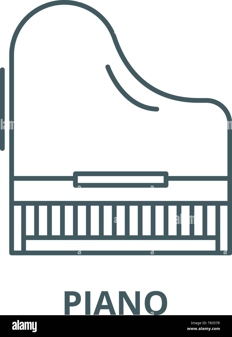 Piano vector line icon, linear concept, outline sign, symbol Stock ...