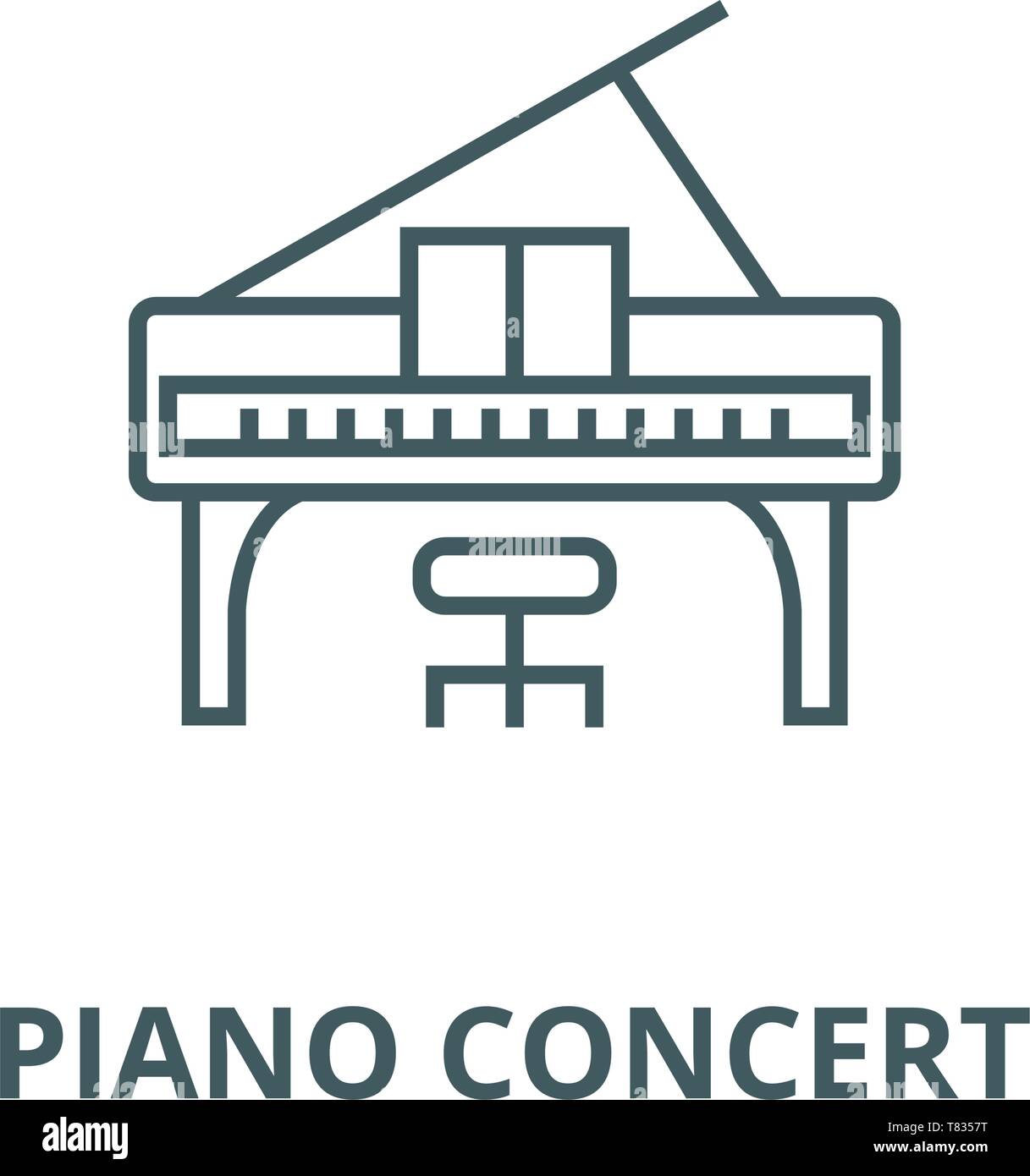 Piano concert vector line icon, linear concept, outline sign, symbol ...