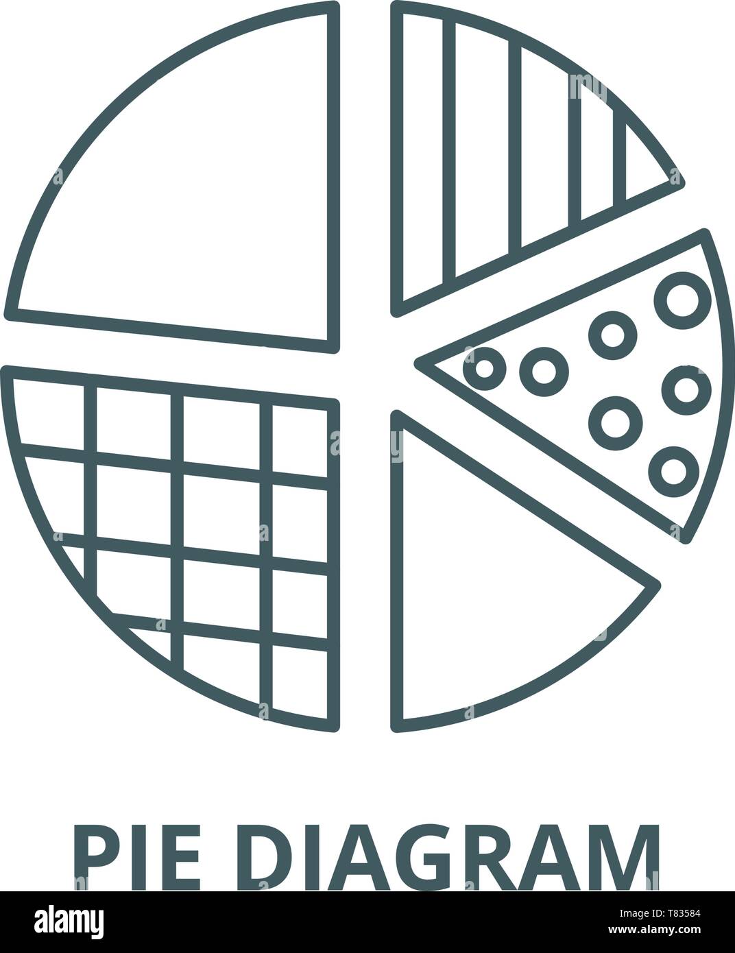 Pie diagram vector line icon, linear concept, outline sign, symbol ...