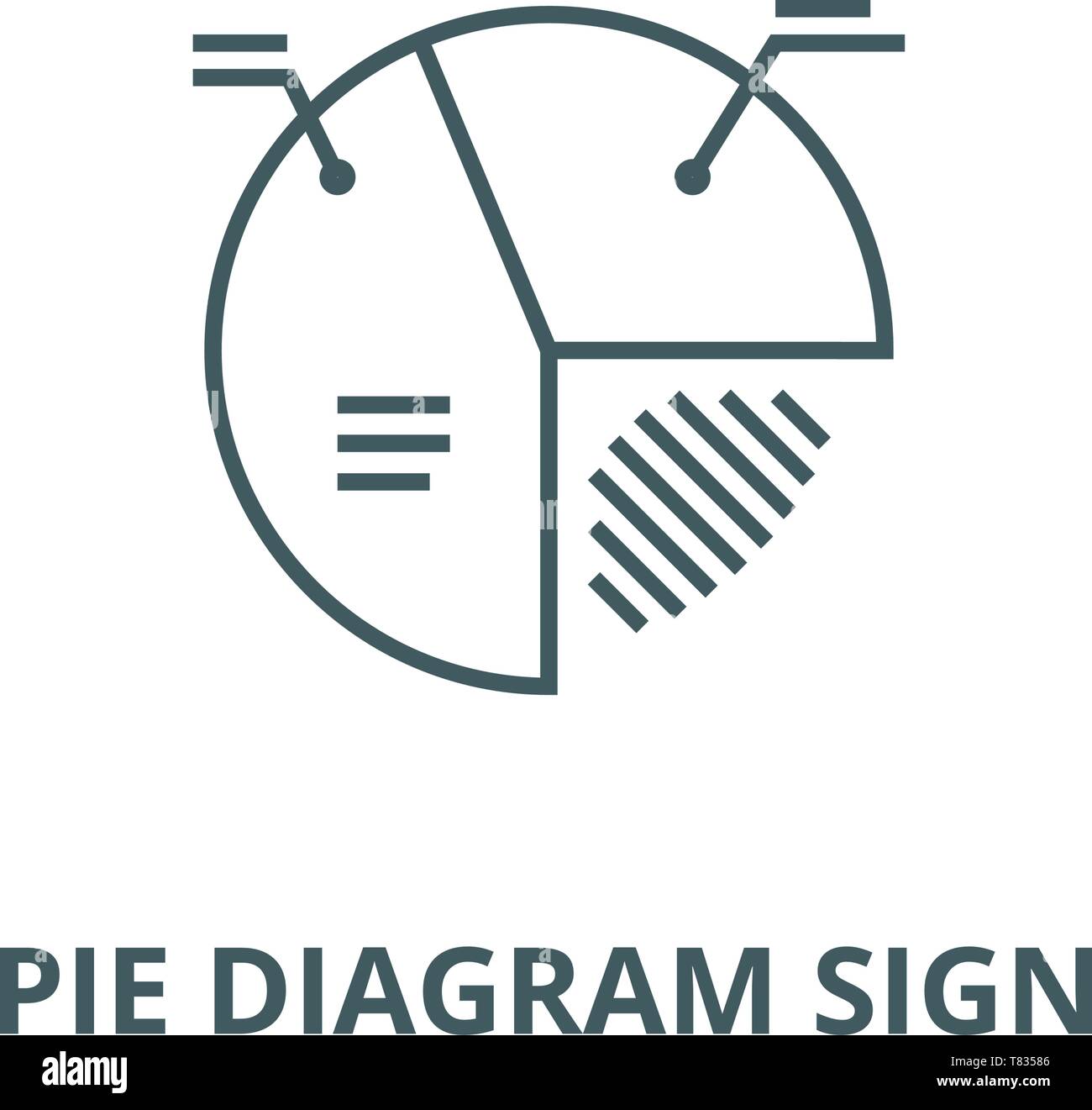 Pie diagram sign vector line icon, linear concept, outline sign, symbol ...