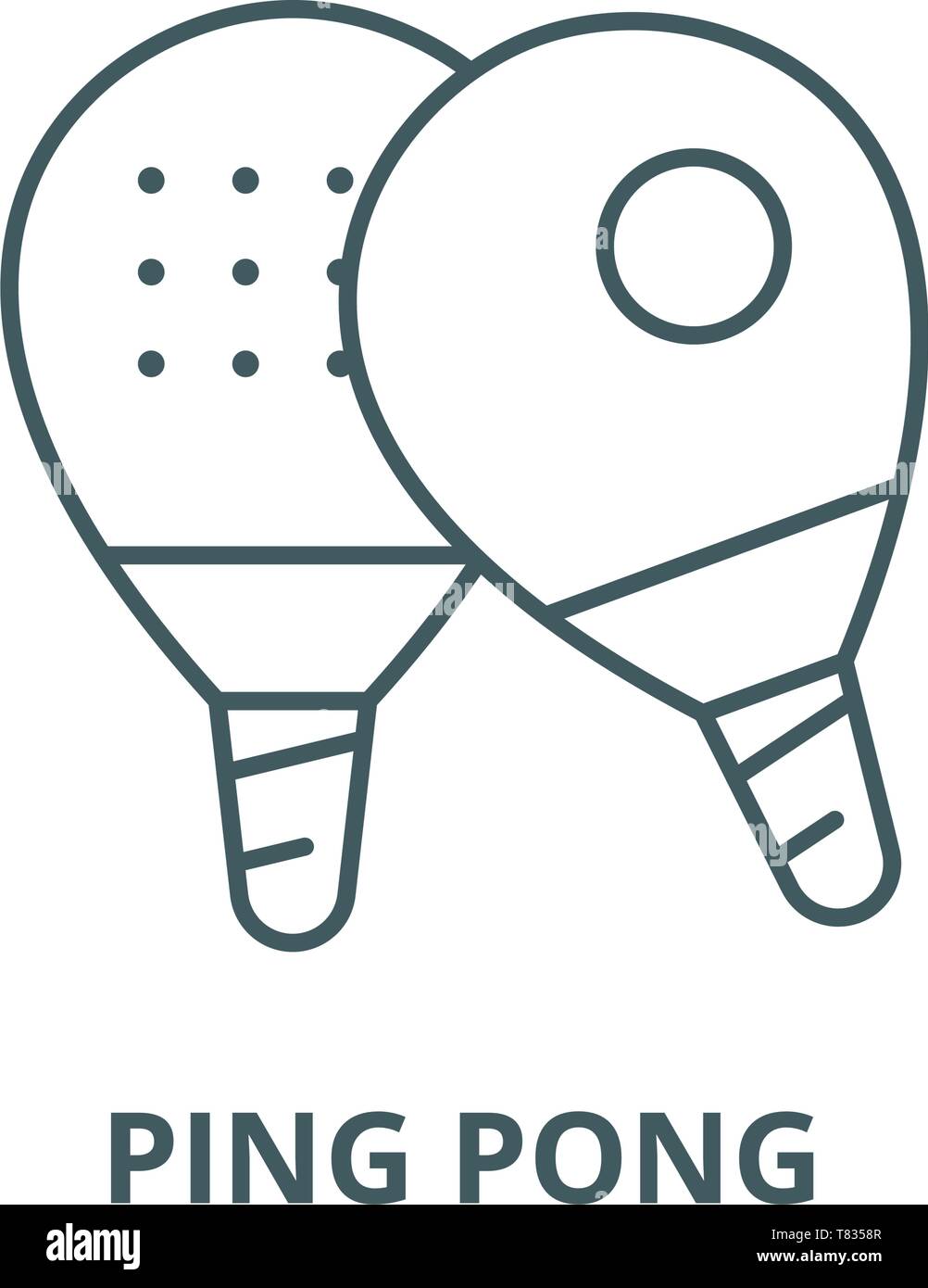 Ping pong vector line icon, linear concept, outline sign, symbol Stock ...