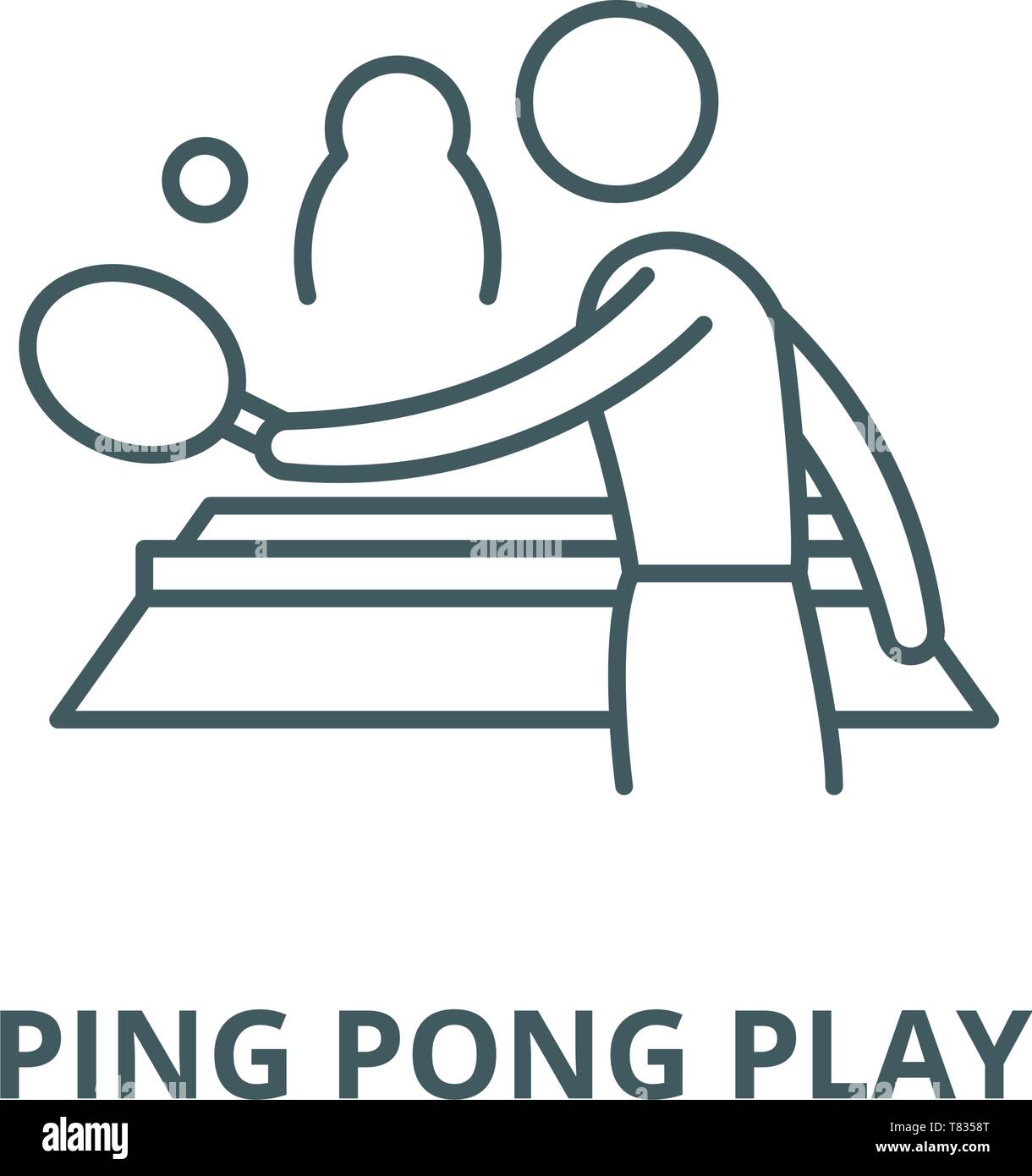 Ping pong play vector line icon, linear concept, outline sign, symbol ...
