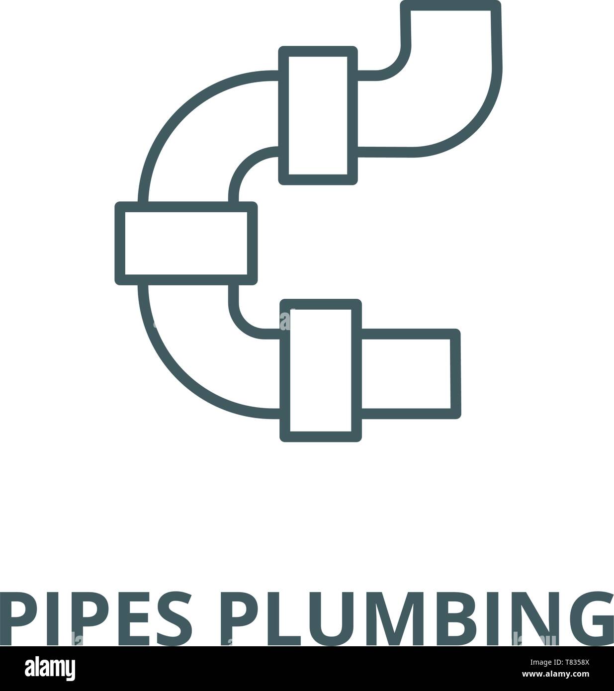 Pipes plumbing illustration vector line icon, linear concept, outline ...