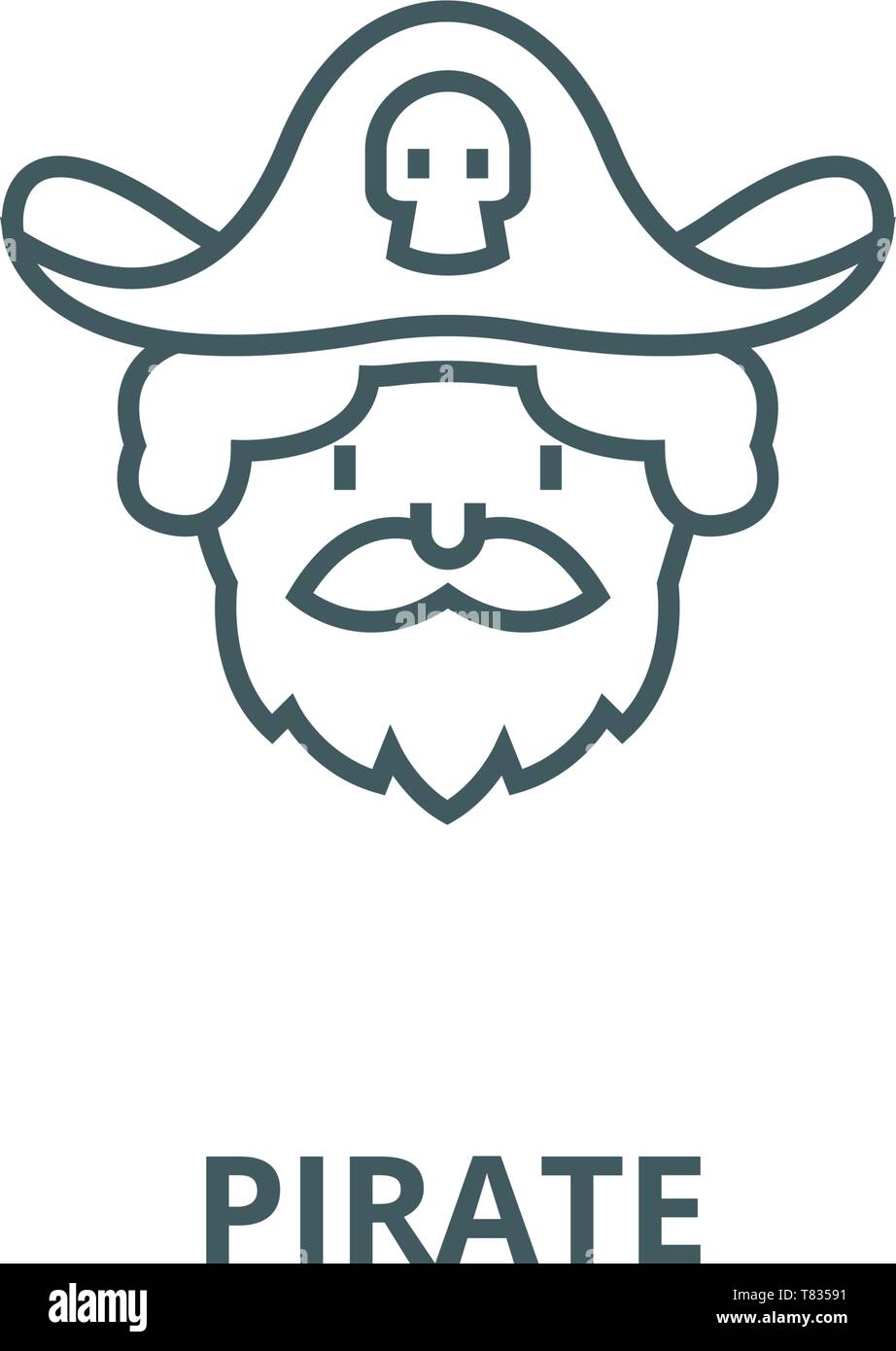 Pirate ship icon linear hi-res stock photography and images - Alamy