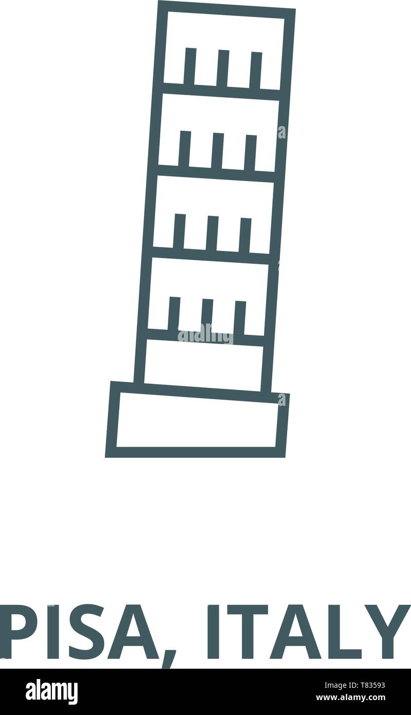 Pisa, italy vector line icon, linear concept, outline sign, symbol ...
