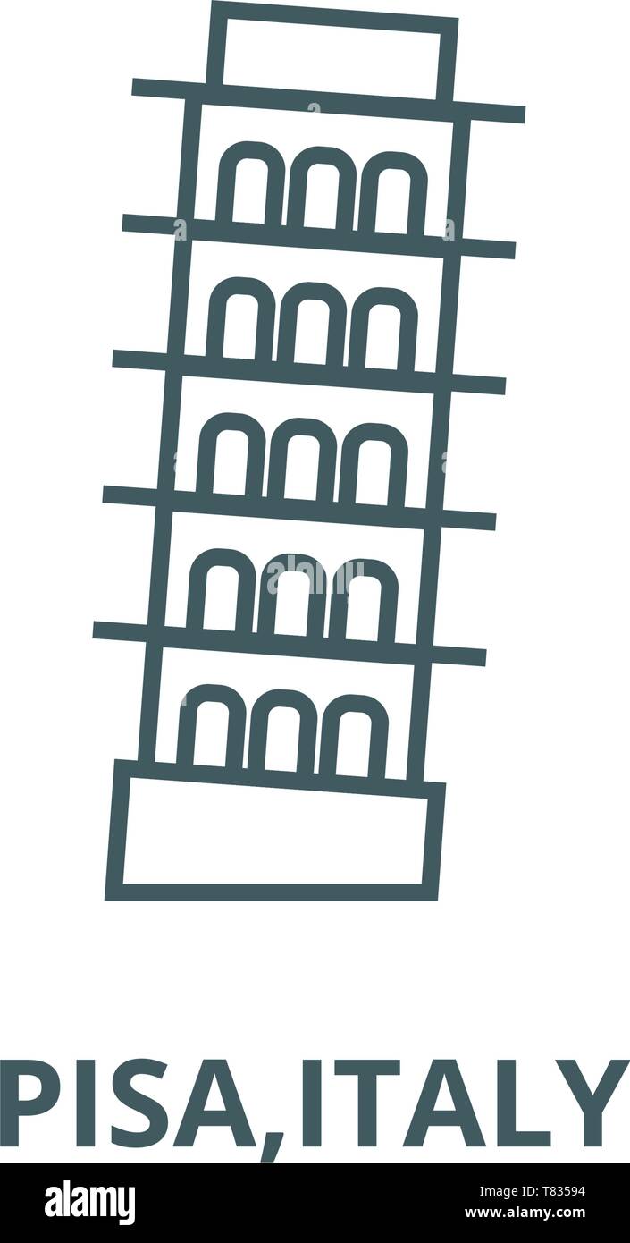 Pisa,italy vector line icon, linear concept, outline sign, symbol Stock ...