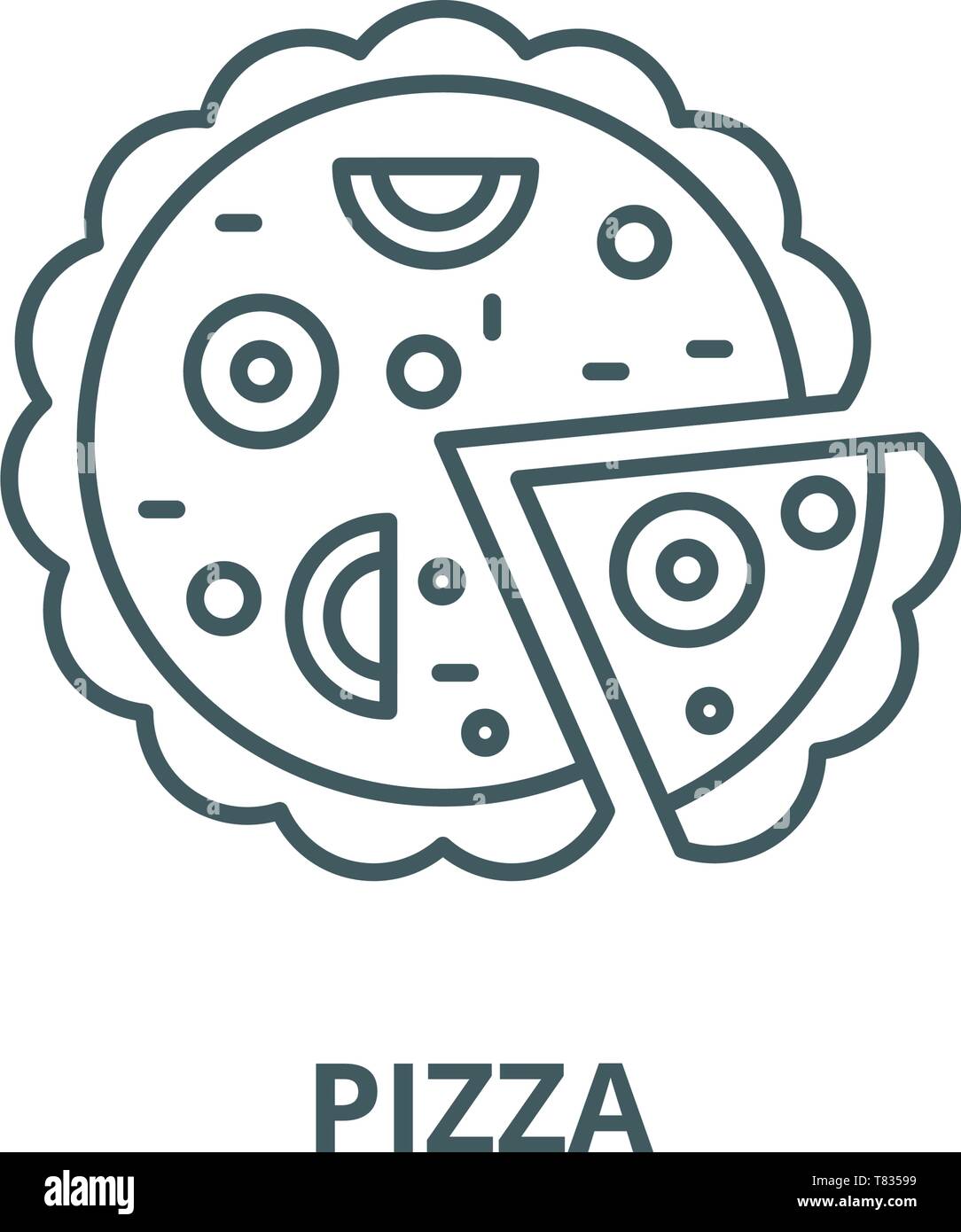 Pizza vector line icon, linear concept, outline sign, symbol Stock ...