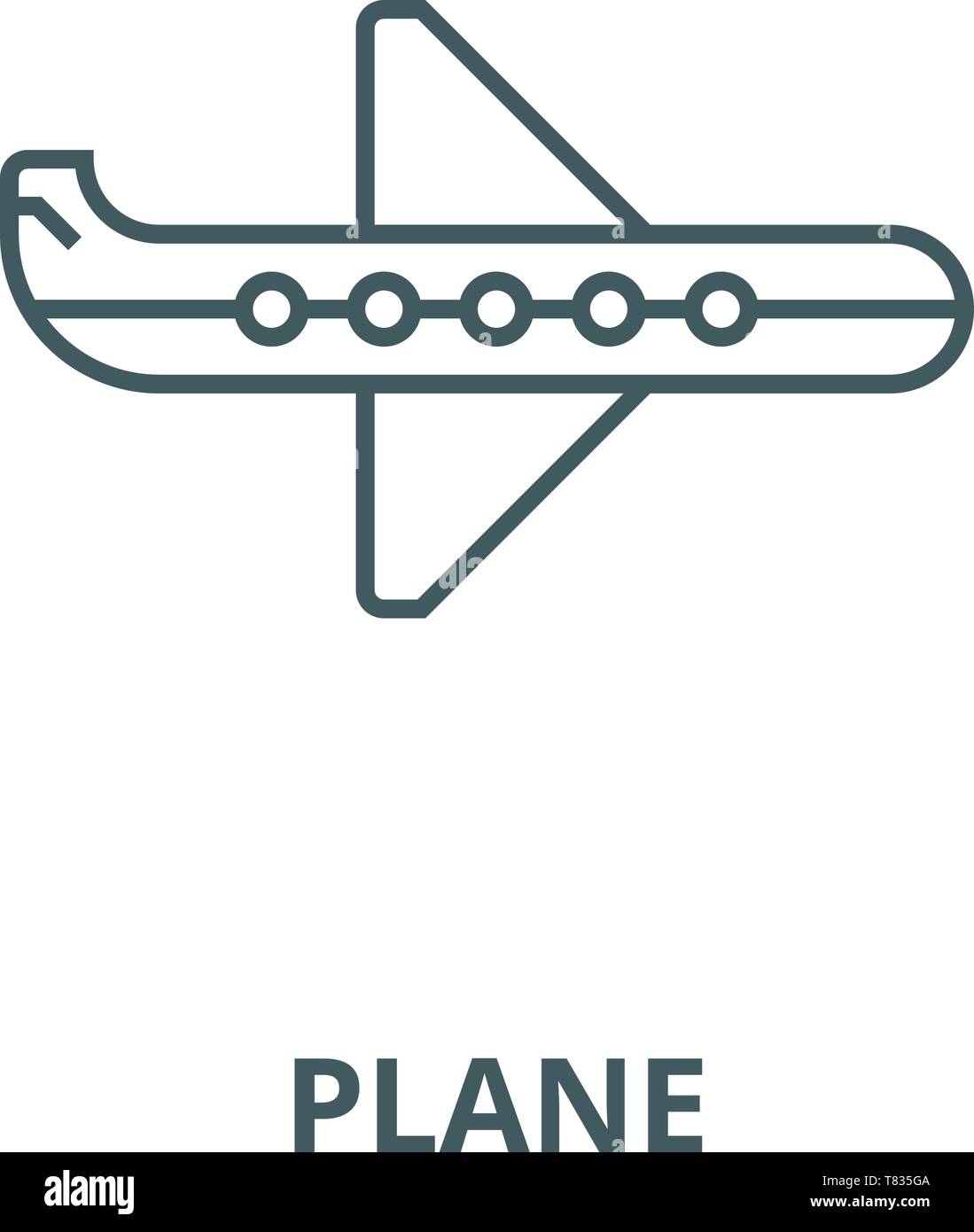 Plane vector line icon, linear concept, outline sign, symbol Stock ...