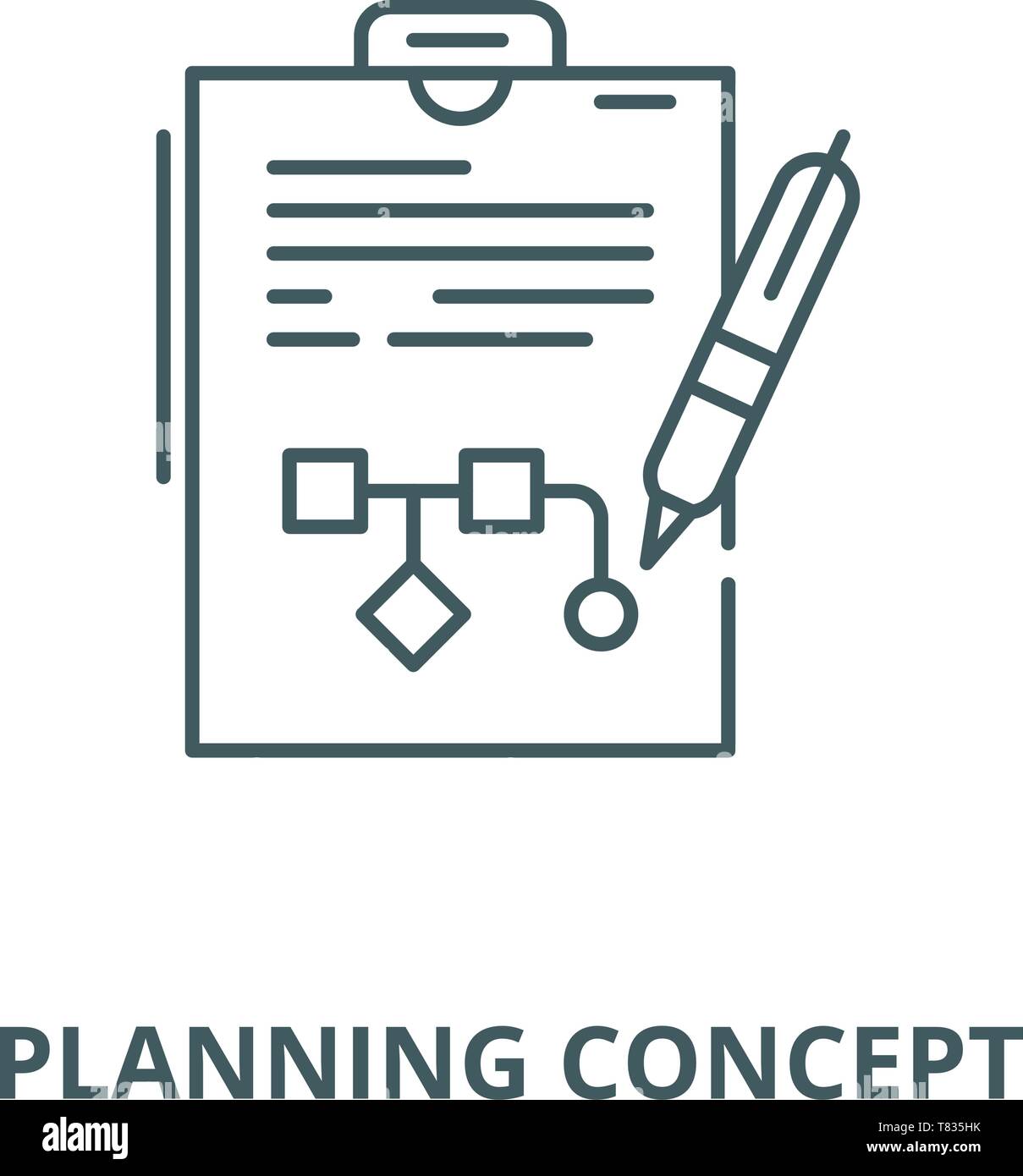 Planning concept vector line icon, linear concept, outline sign, symbol ...