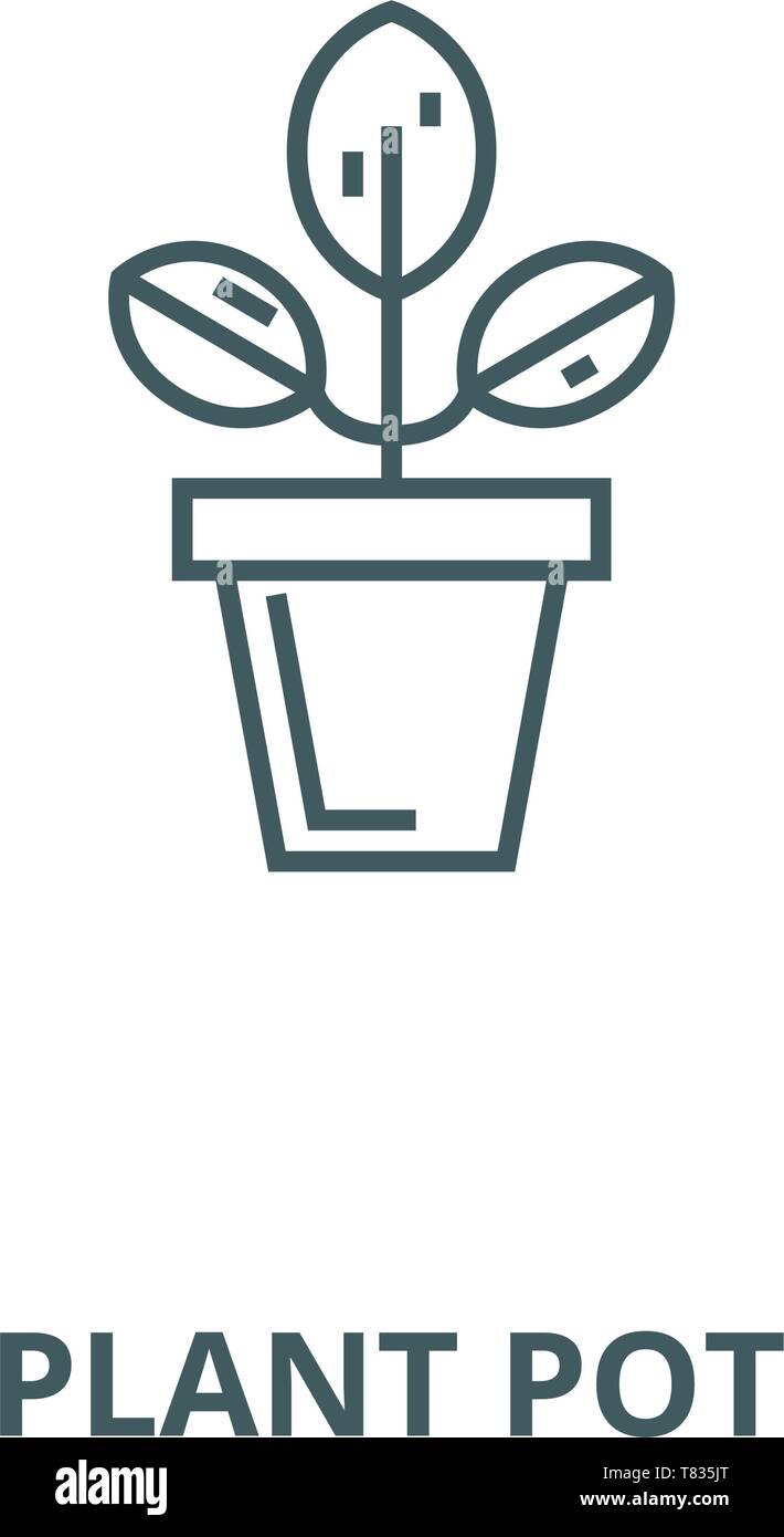 Plant pot vector line icon, linear concept, outline sign, symbol Stock ...