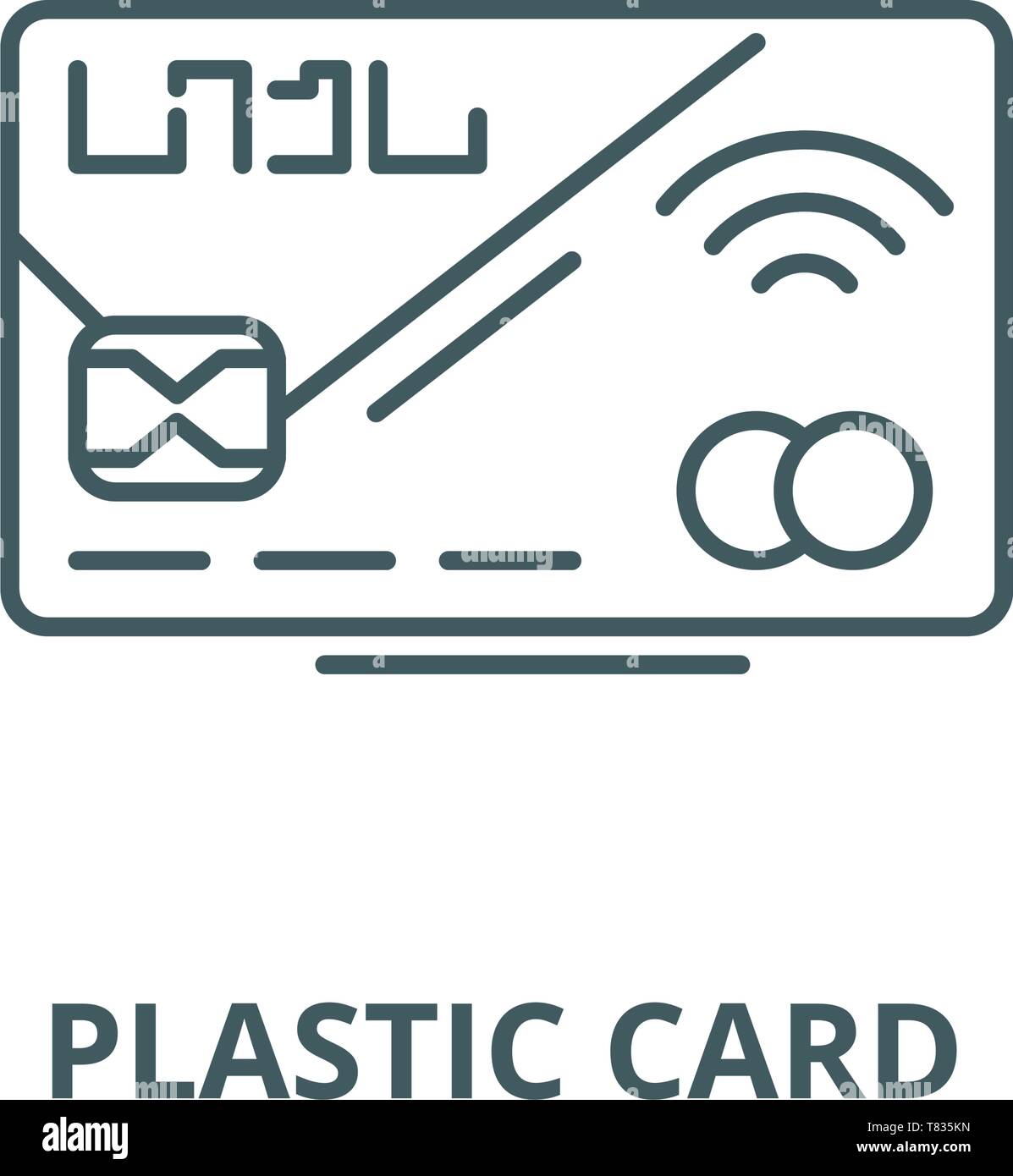 Plastic card vector line icon, linear concept, outline sign, symbol ...