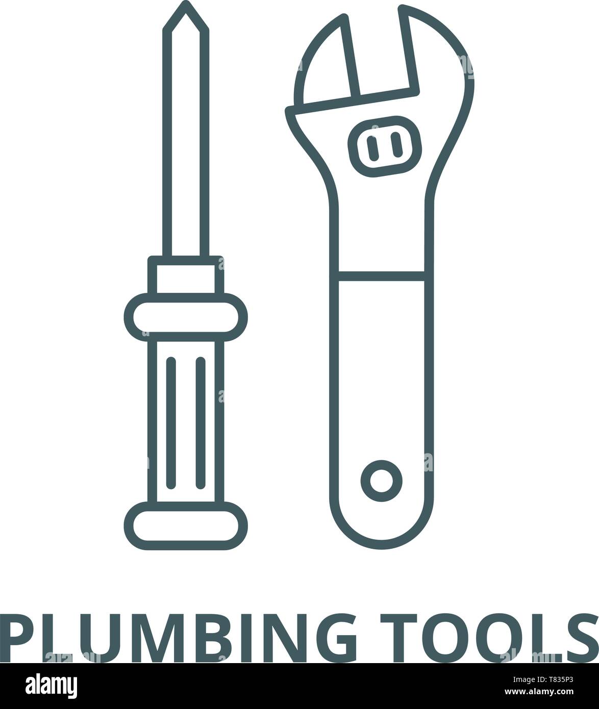 Plumbing tools vector line icon, linear concept, outline sign, symbol ...