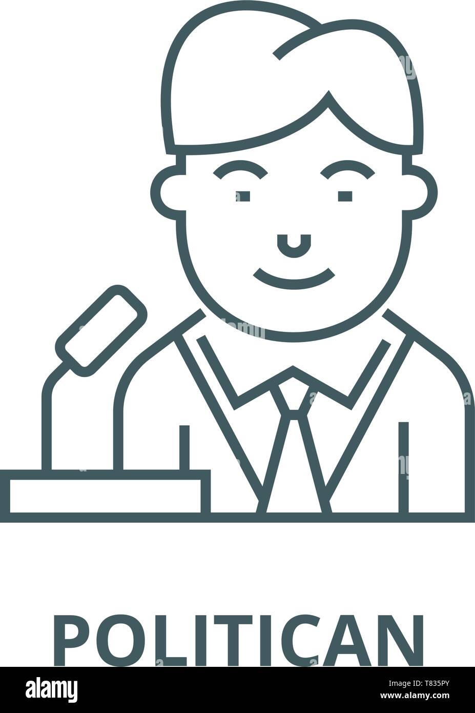 Politican vector line icon, linear concept, outline sign, symbol Stock ...