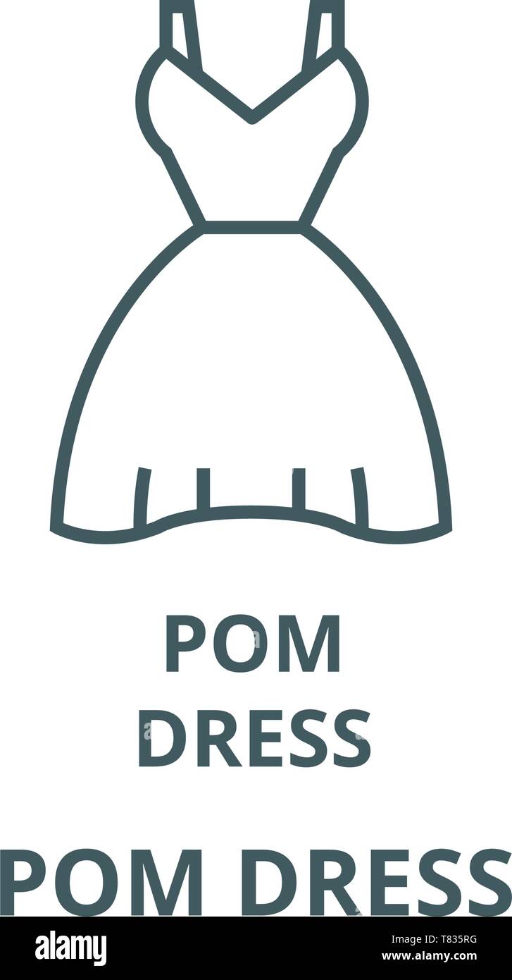 Pom dress vector line icon, linear concept, outline sign, symbol Stock ...