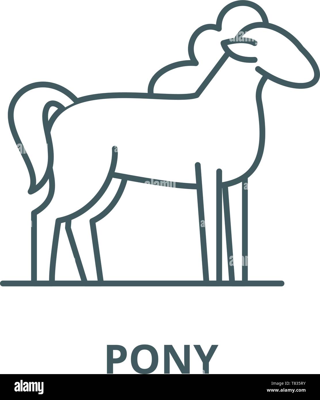 Pony vector line icon, linear concept, outline sign, symbol Stock ...