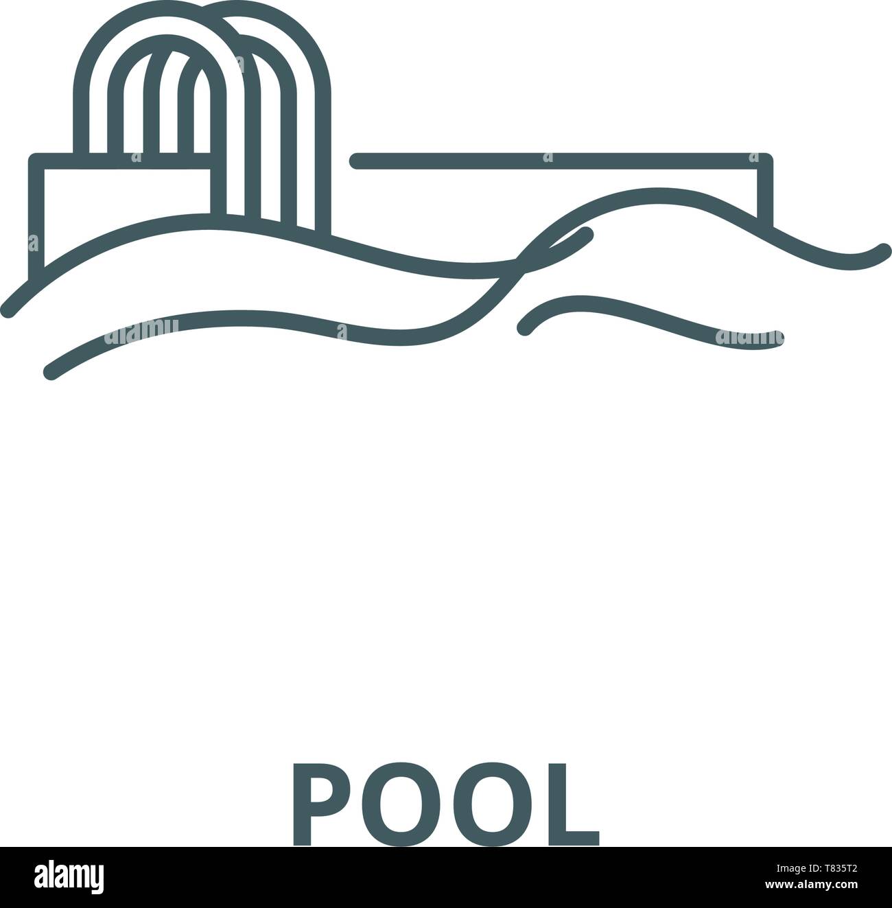 Pool vector line icon, linear concept, outline sign, symbol Stock ...