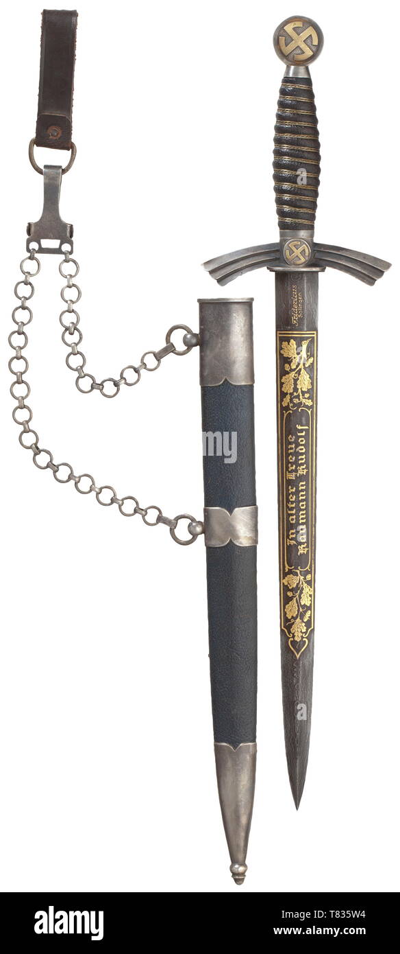 A pilot's dagger M 35, deluxe issue with Damascus blade Forged Damascus ...