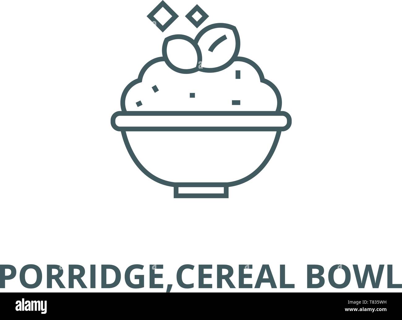 Porridge,cereal bowl vector line icon, linear concept, outline sign ...