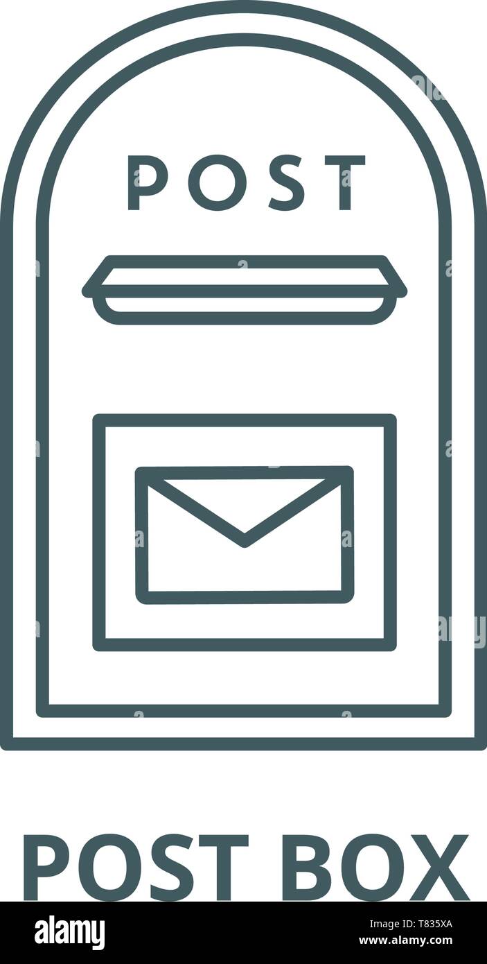 Post box vector line icon, linear concept, outline sign, symbol Stock ...