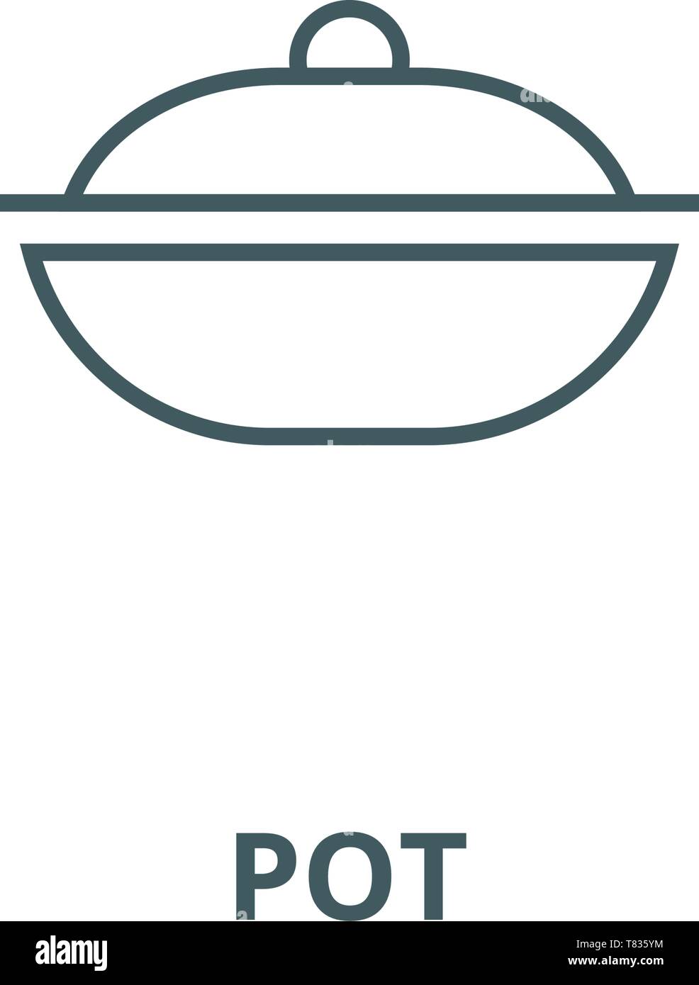 Pot vector line icon, linear concept, outline sign, symbol Stock Vector ...