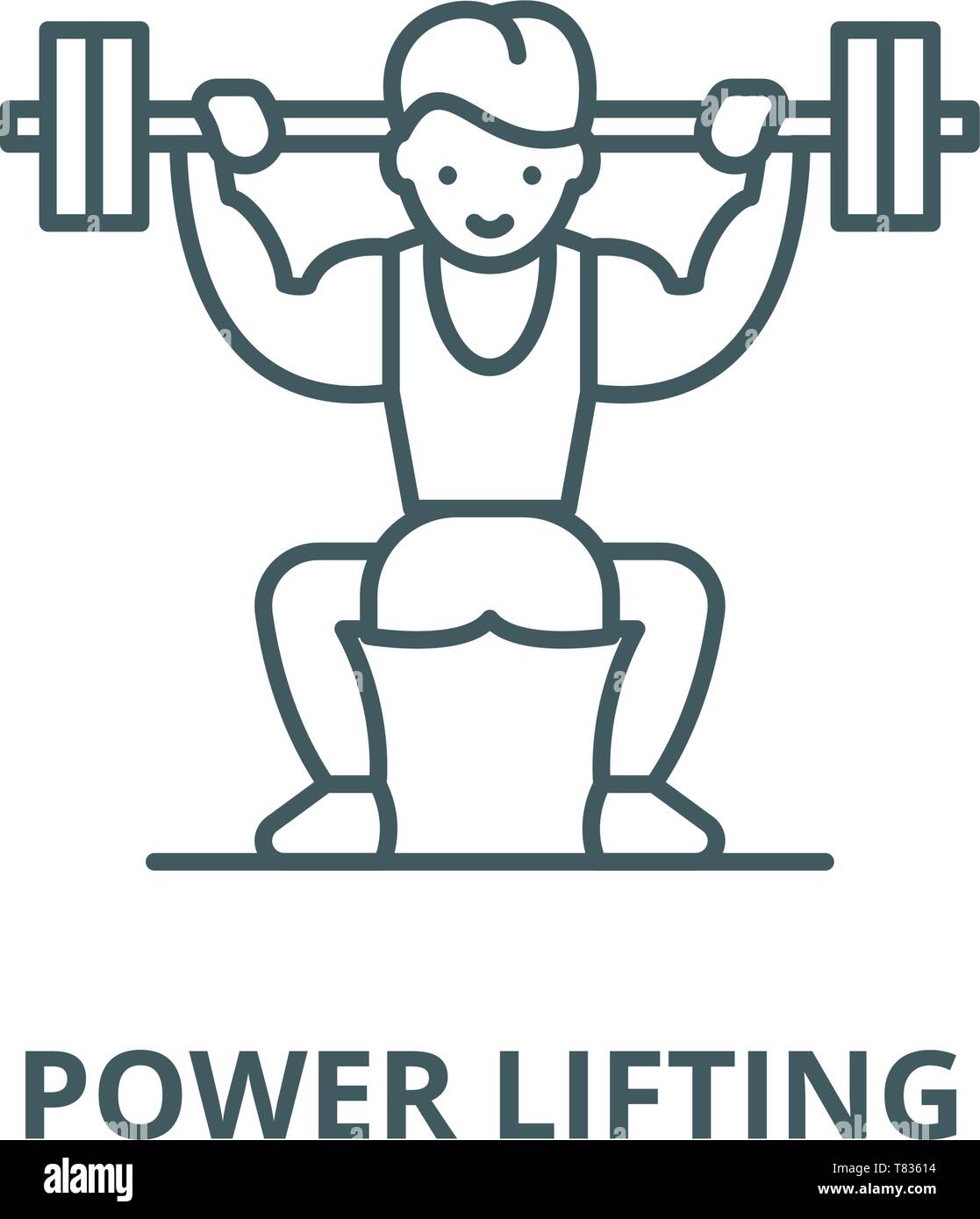 Power lifting vector line icon, linear concept, outline sign, symbol ...