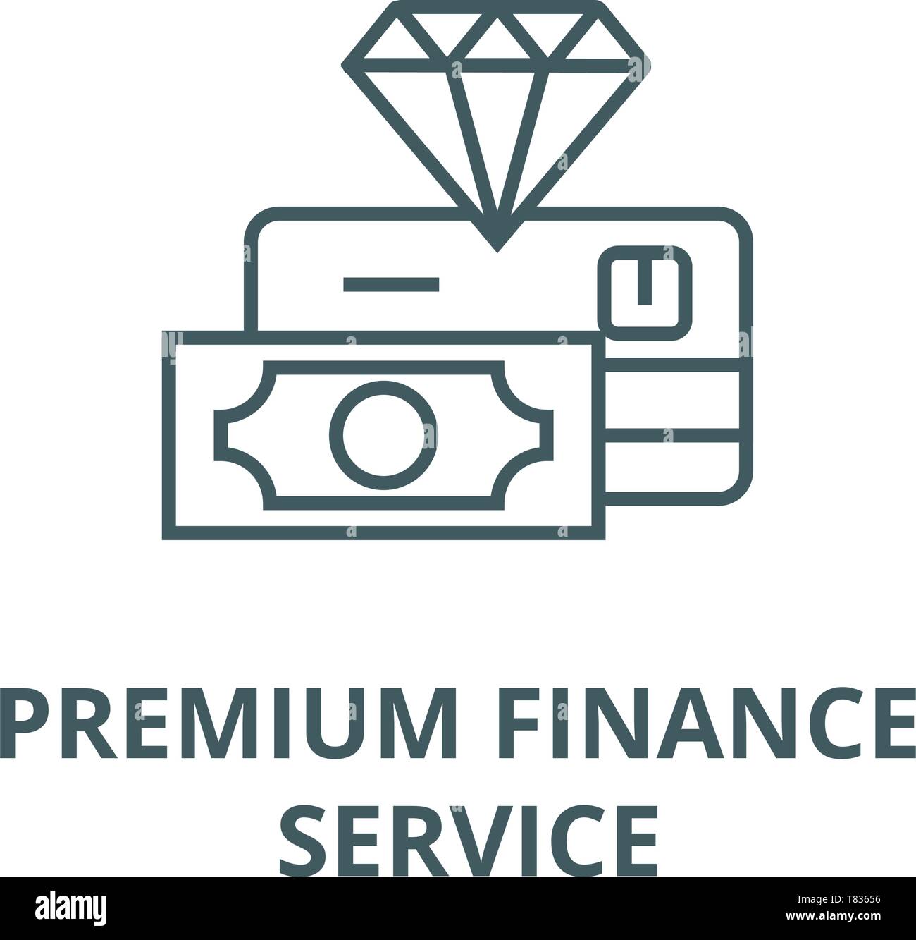 Premium finance service vector line icon, linear concept, outline sign ...