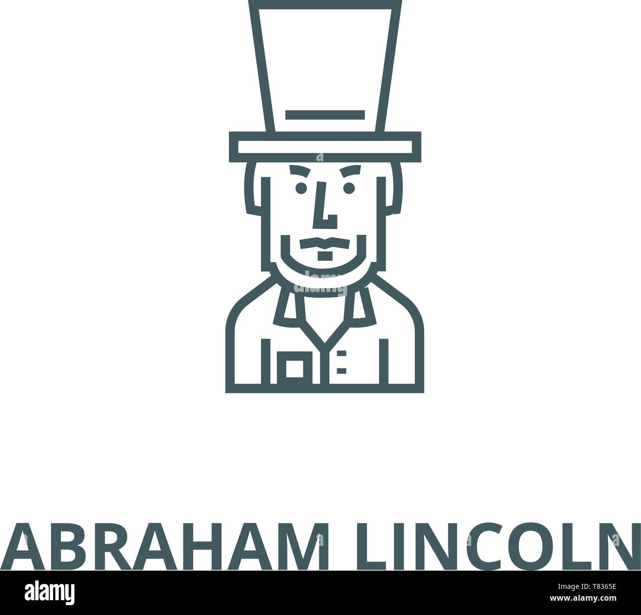 President usa,abraham lincoln vector line icon, linear concept, outline ...