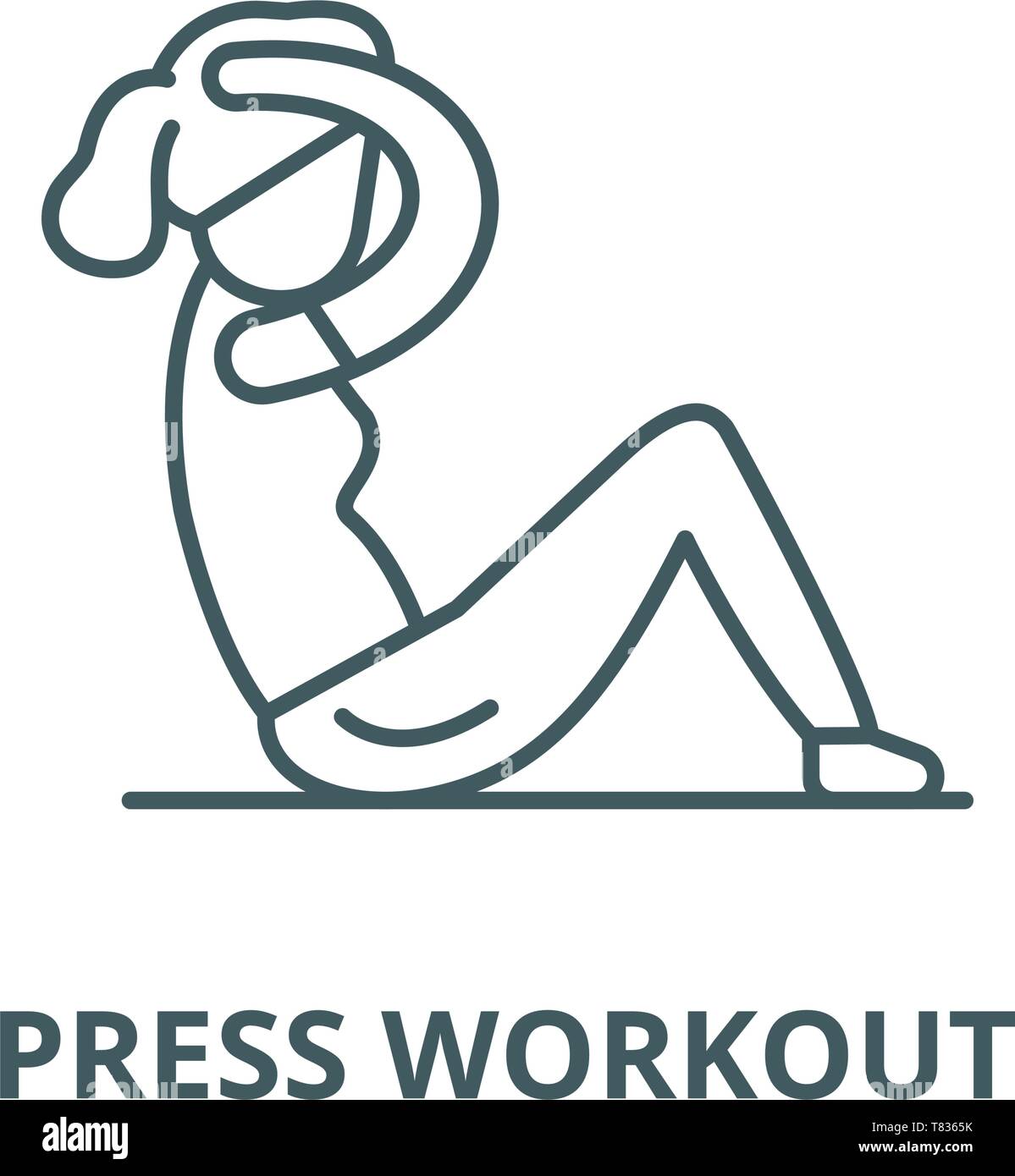 Press workout vector line icon, linear concept, outline sign, symbol ...