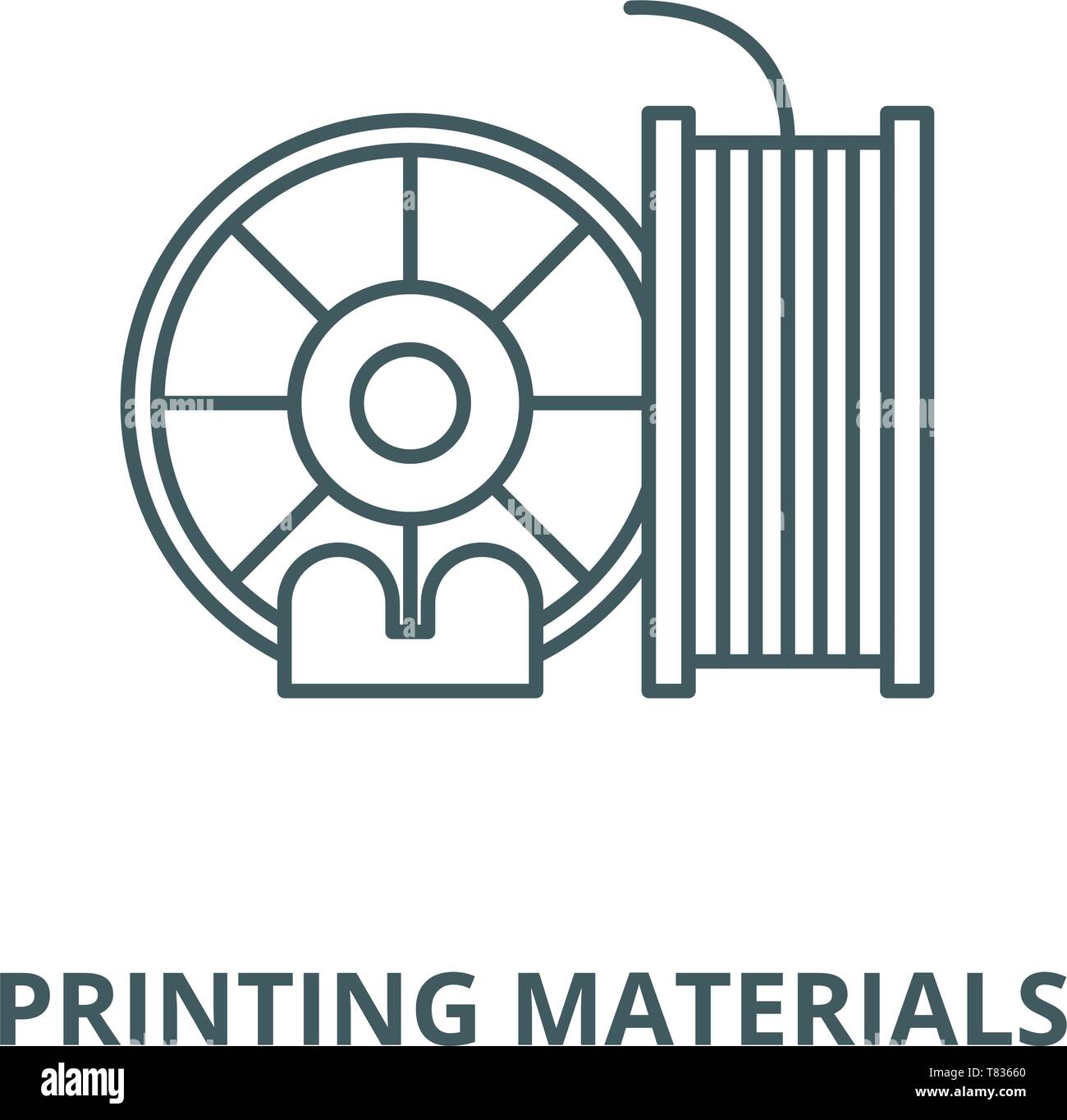 Printing materials vector line icon, linear concept, outline sign ...