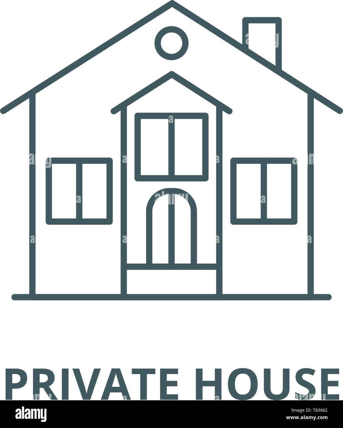 Private house vector line icon, linear concept, outline sign, symbol ...