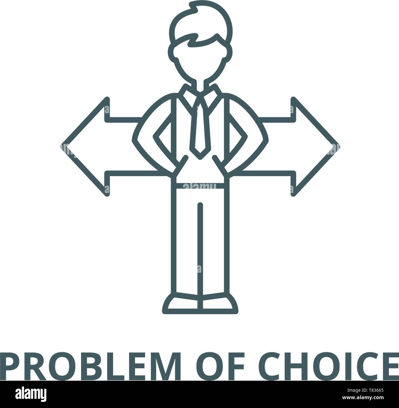 Problem of choice vector line icon, linear concept, outline sign ...
